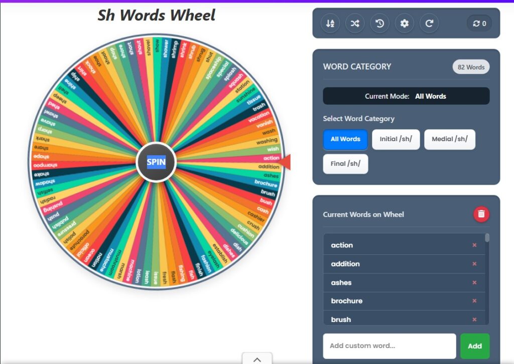 SH Words Wheel – Spin To Learn & Play