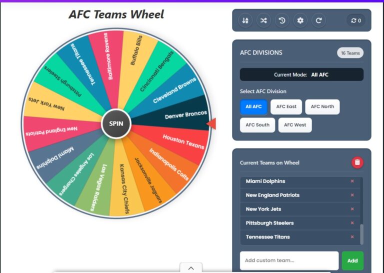 AFC Team Wheel: Spin To Find Your Dream Team!