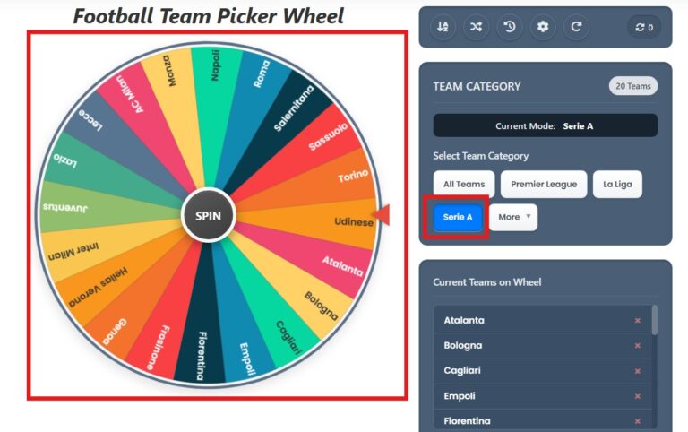 225+ Ultimate Random Football Teams Generator Wheel