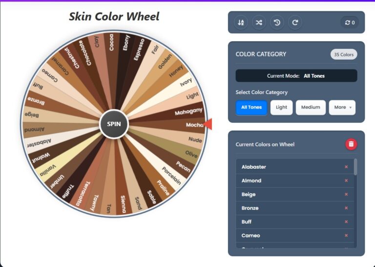 Skin Color Wheel – Spin To Discover 35 Tones