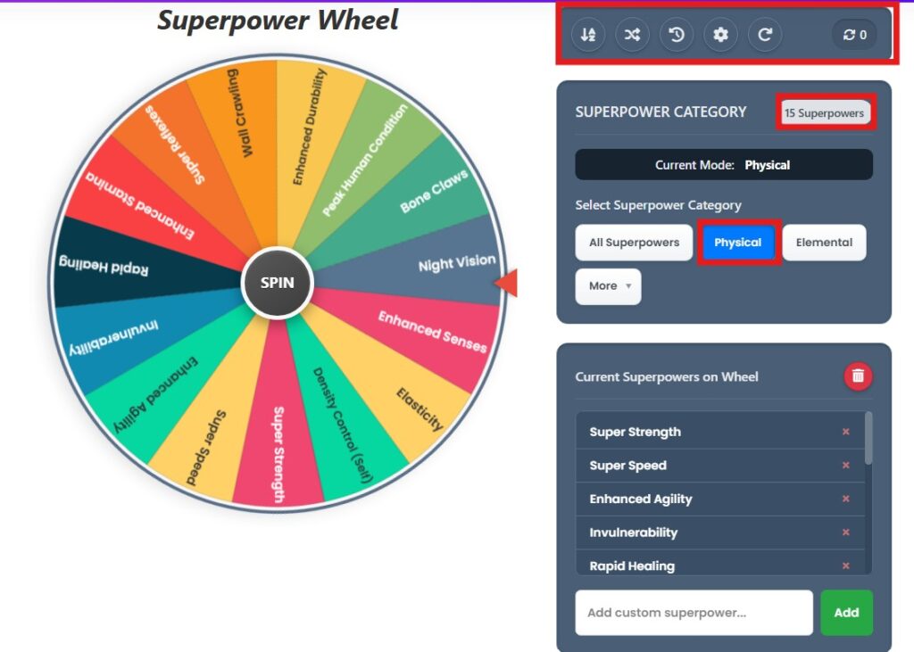 91 Superpower Wheel | Spin To Reveal Your Power