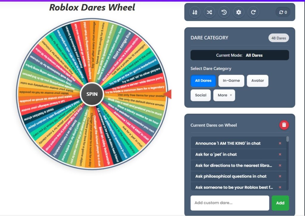 Roblox Dares Wheel – Spin For Crazy Challenges!