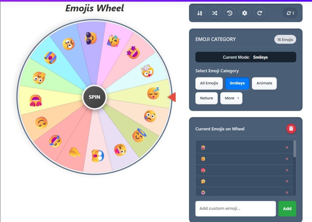 Random Emoji Wheel – 100+ Emojis To Discover 😂