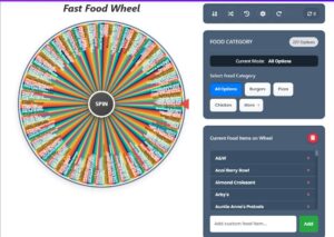 Fast Food Wheel: Pick From 200+ Foods