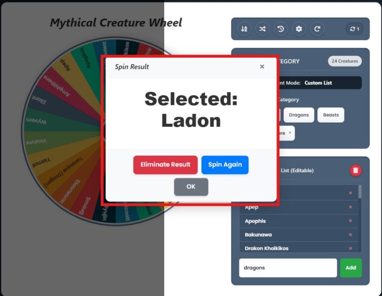Spin The Mythical Creature Wheel: 150+ Options