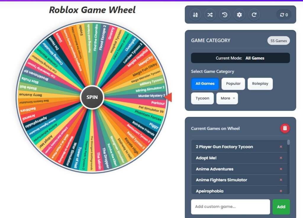 50+ Roblox Games Wheel – Spin The Random Picker 🎮