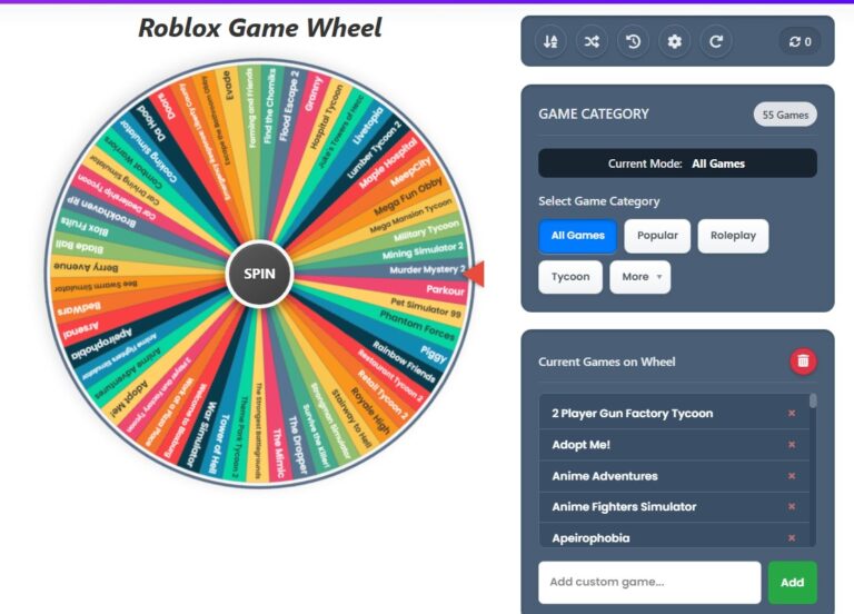 50+ Roblox Games Wheel – Spin The Random Picker 🎮