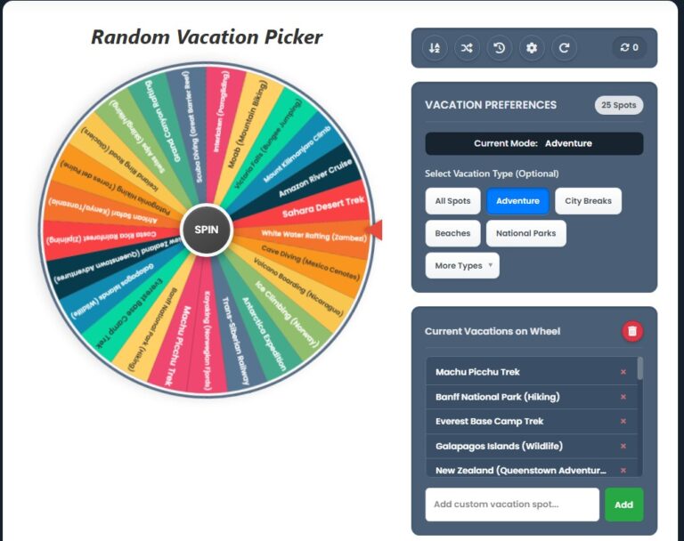 325+ Random Vacation Picker ️ Travel Made Fun!