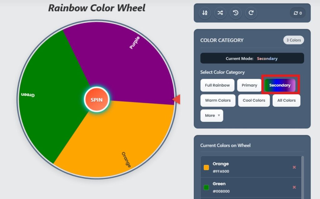 Rainbow Wheel Spin 🌈: Fun Random Color Picker!