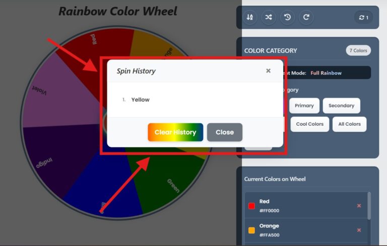 Rainbow Wheel Spin 🌈: Fun Random Color Picker!
