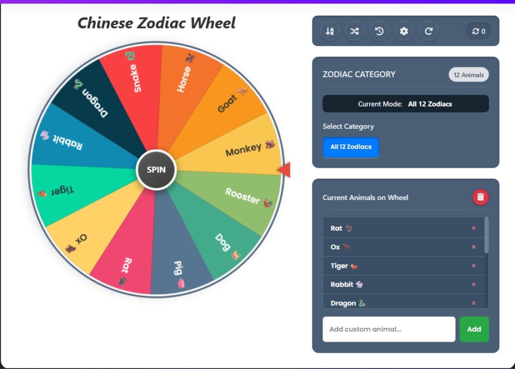 Chinese Zodiac Wheel – Random Sign Picker
