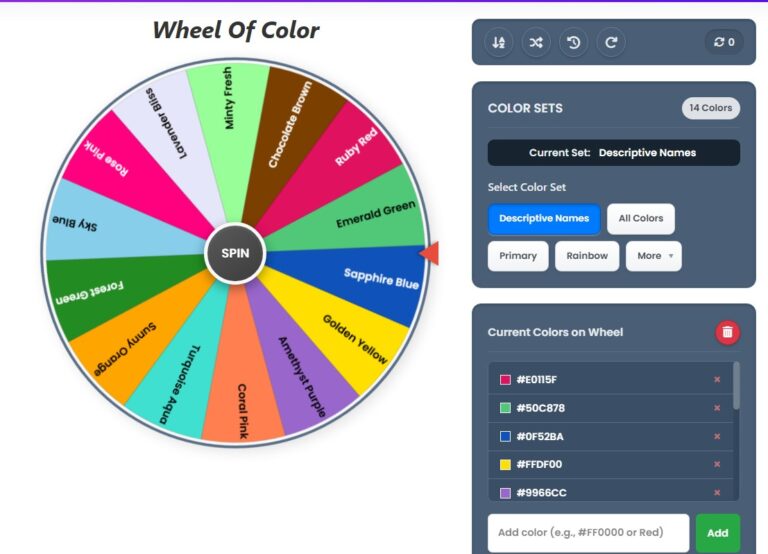 Color Wheel Spinner: 3-in-1 Picker, Spinner & Generator