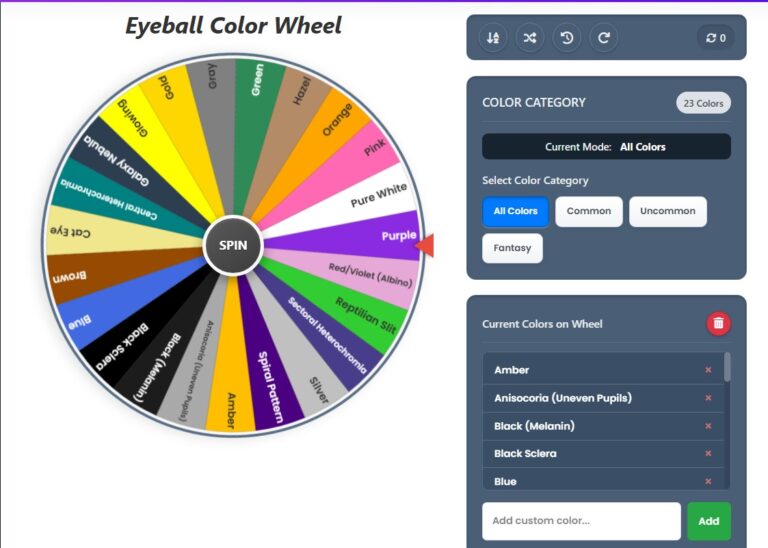 Eyeball Color Wheel: Spin The Wheel | Random Picker