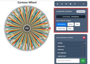 Cartoon Wheel: Pick From 200+ Random Characters