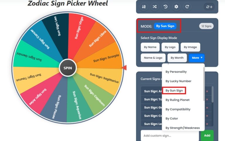 Zodiac Sign Wheel: Spin For Your Astrological Insights
