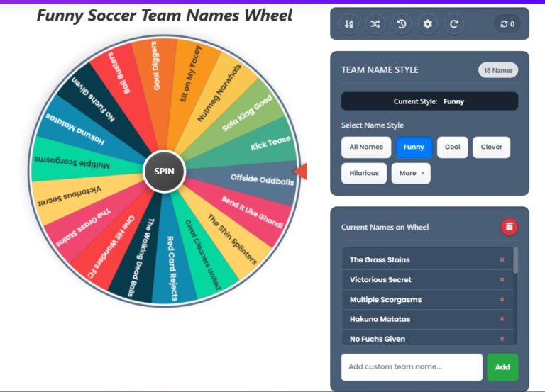 200+ Funny Soccer Team Names: 15 Categories On Our Wheel!