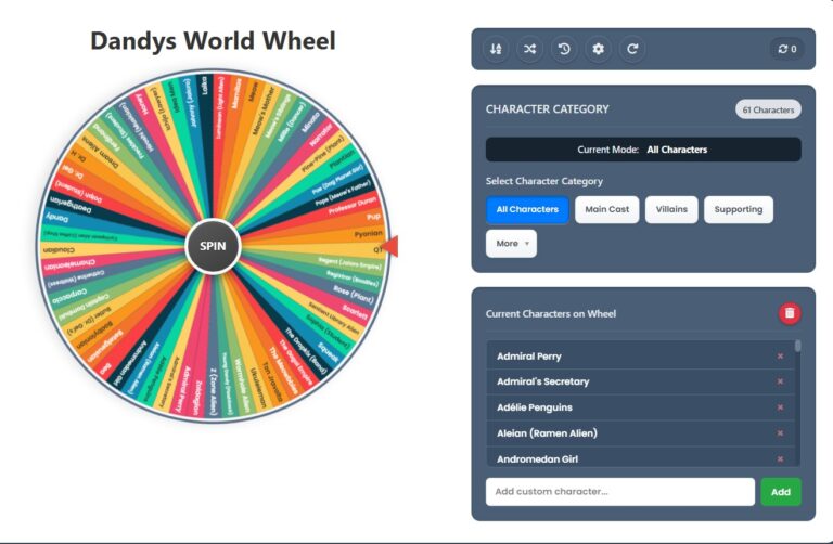 Dandy’s World Wheel | Spin & Discover All 50+ Characters