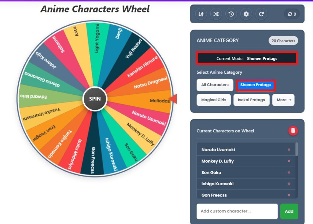 Random Anime Characters Wheel – 80+ To Choose