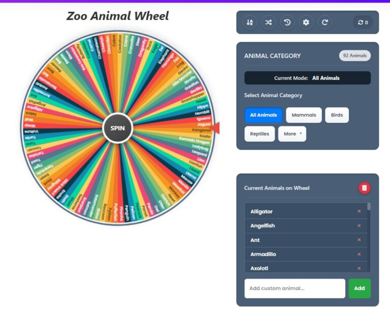 Zoo Animals Wheel – Spin To Discover The Wild!