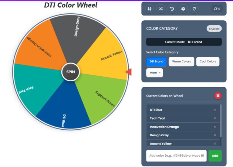 DTI Color Wheel – Random Picker For Dress To Impress