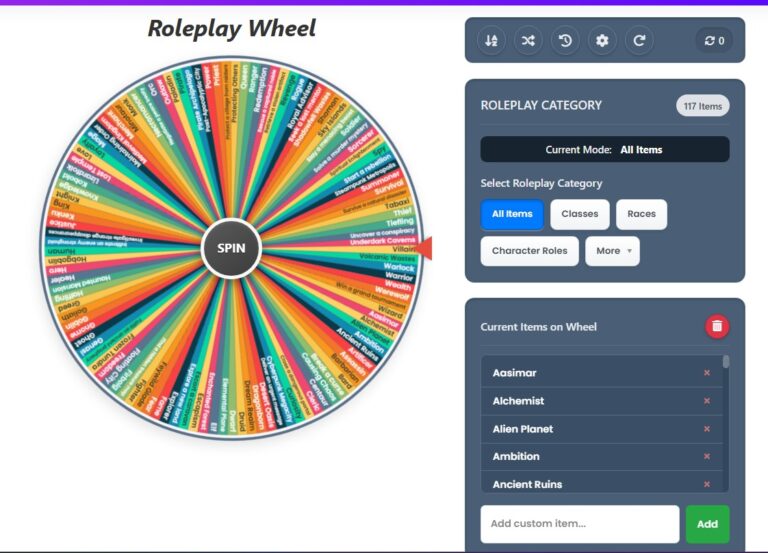 Roleplay Wheel – Spin For 100+ Random Characters