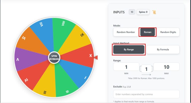 Random Number Generator Wheel
