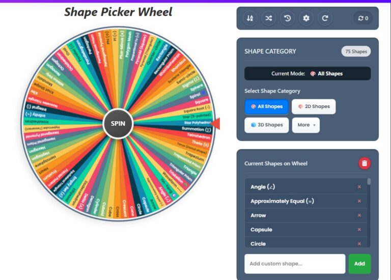 Shape Wheel – Spin To Discover 2D, 3D & Math Symbols!